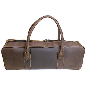 Yoshihiro Genuine Natural Leather Knife Culinary Bag Japanese Sushi Chef Tool (Brown)