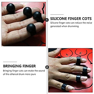 MILISTEN 8pcs Tongue Drum Finger Pick Silicone Knocking Finger Picks Cover for Tongue Drum Drumstick Holders Finger Tool for Percussion Instrument