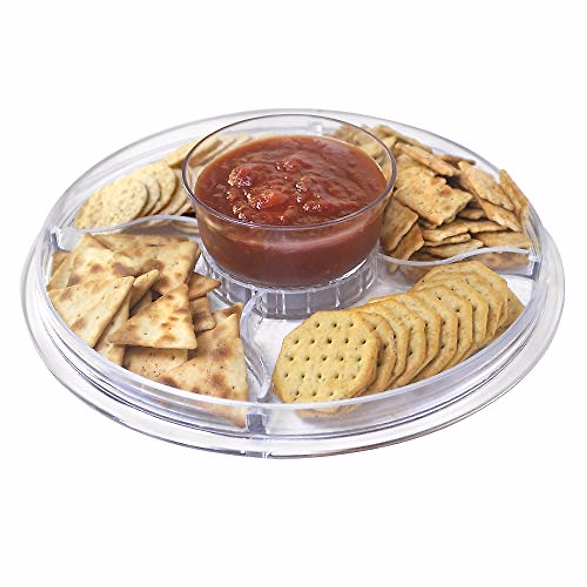 Lillian Tablesettings Cake Stand with Dome Cover, 6-in-1 Multi-Purpose Use, Serving Platter, Punch Bowl, Desert Platter and More, BPA Free, Clear (60220)