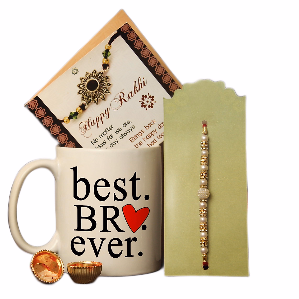 TIED RIBBONS Rakhi for Brother with Gift Set | Bhai Rakhi | Coffee Mug (10 Oz) | Mini Card - Raksha bandhan Rakhi Bracelet for Brother Rakhi for Bhaiya | Bro Rakhi Thread | Rakhi Set
