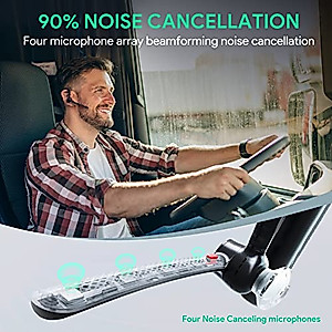 Yealink BH71 Bluetooth Headset, Wireless Bluetooth Earpiece with Noise Canceling Microphone, Teams & UC Compatible, Connect to Mobile Phone/Tablet PC, Mono Headphones for Business Office Trucker