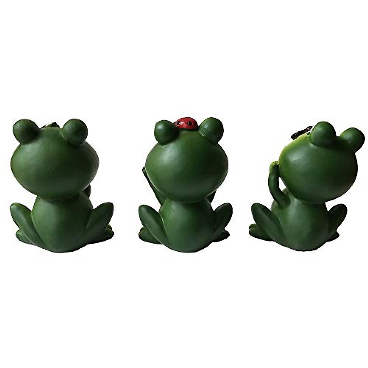 UXMOO Garden Frog S/3 Ornaments Polyresin Garden Decor Statues for Yard and Patio Lawn Cute Frog Indoor Outdoor Decoration Frog Figurines Animal Statue Sculpture-91