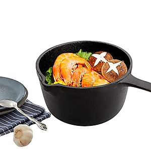 Jim Beam JB0204 Pre-Seasoned Heavy Duty Construction Cast Iron Basting Pot for Grilling and Oven, Large, Black