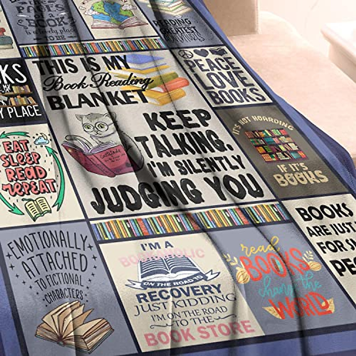 IORTY RTTY Book Lovers Gifts Reading Blanket Gifts for People Who Like to Read Gifts for Book Lovers Cozy Lightweight Flannel Throw Blanket 40X50 Inch