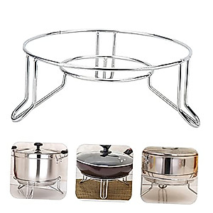 Uonlytech Pot Rack Metal Teapot Metal Shelf Brackets Round Chafing Dish Heat Insulated Pot Rack Steam Pot Rack Steam Pot Stand Round Pot Rack Pot Steamer Holder Steam Rack Silver Pan Air