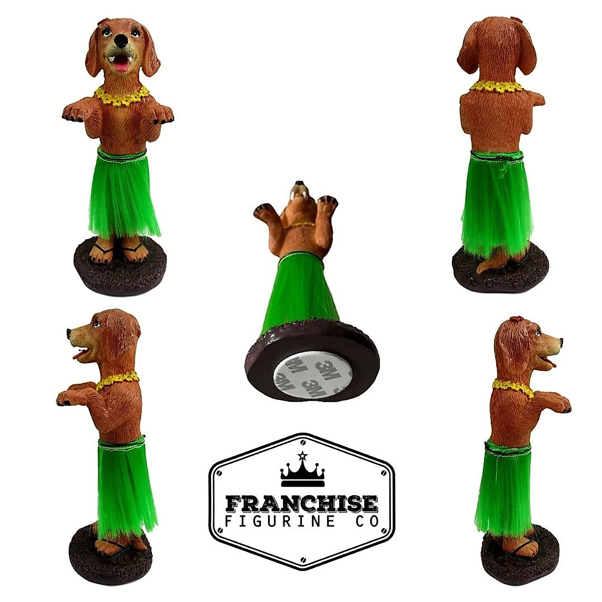 Franchise Figurine Company Hula Dog Dashboard Doll Car Accessories Bobblehead for Van Life and Beach Creations | German Shepherd | Golden Retriever | Labrador Retriever (Golden Retriever)