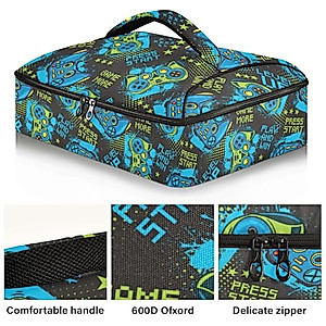 Kcldeci Insulated Thermal Food Carrier Insulated Casserole Carrier for Hot or Cold Food,Joystick Gamer Elements (3) Insulated Tote Bag for Potluck Cookouts Parties Picnic,Lasagna Lugger
