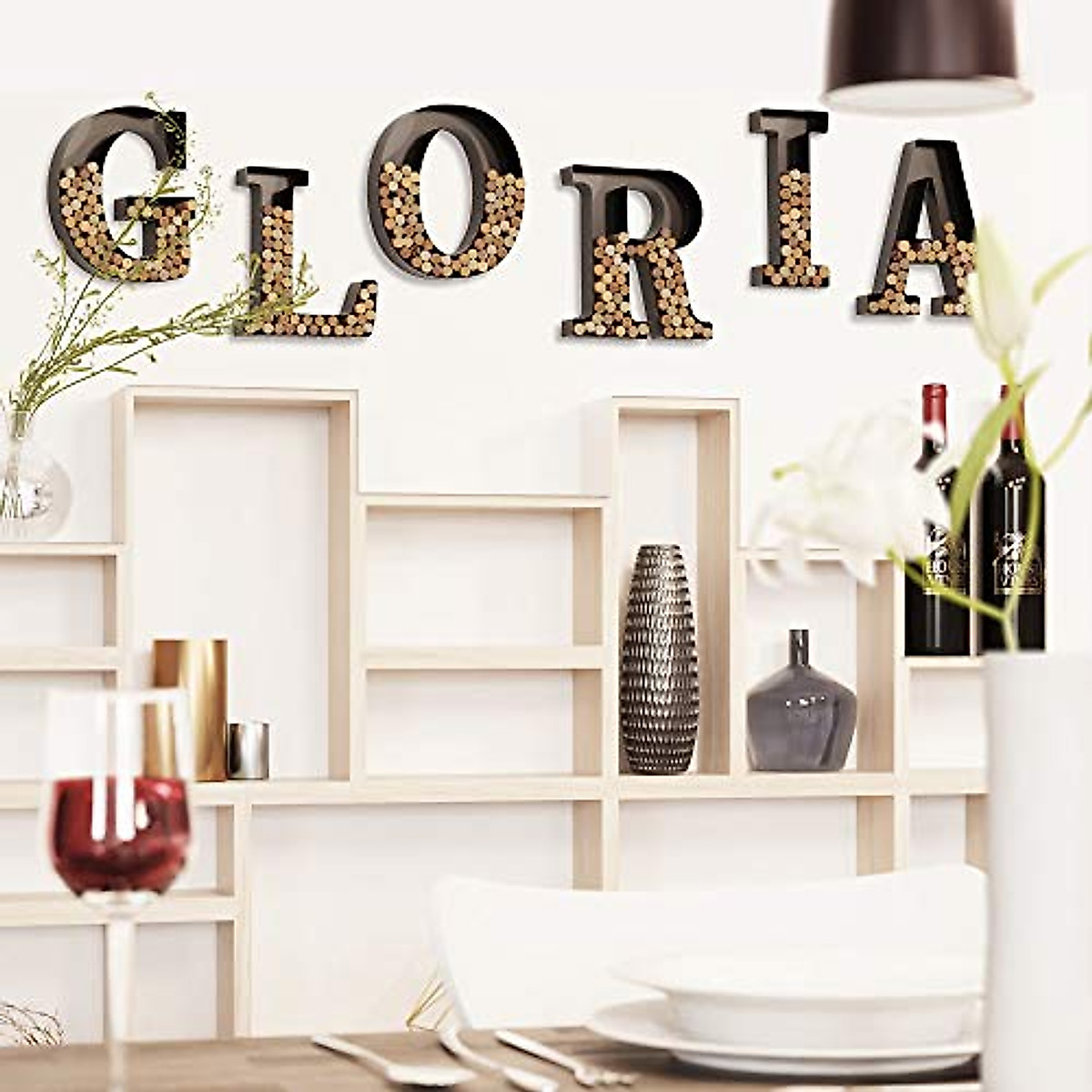 Wine Letter Cork Holder Art Wall Décor ~ Metal Letter Wine Cork Holder Monogram ~ Individual Wine Letter Cork Holders A Thru Z ~ Gifts for Wine Lovers ~ by HouseVines (R)