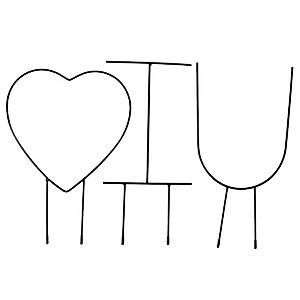 3 Pcs Plants Climbing Holder Rack I Love U Shape Metal Iron Climbing Plant Frame for Vines Ivy Roses