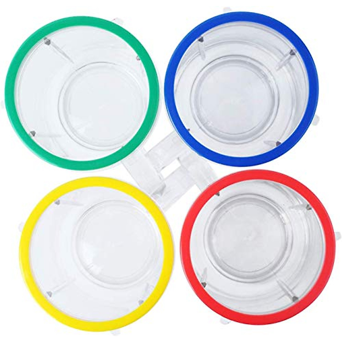 Wadoy MB1001 16oz Bullet Cups Compatible with Magic Bullet Blender Juicer 250W MB-1001 Party Cups Mugs with Colored Lip Rings (Pack of 4)