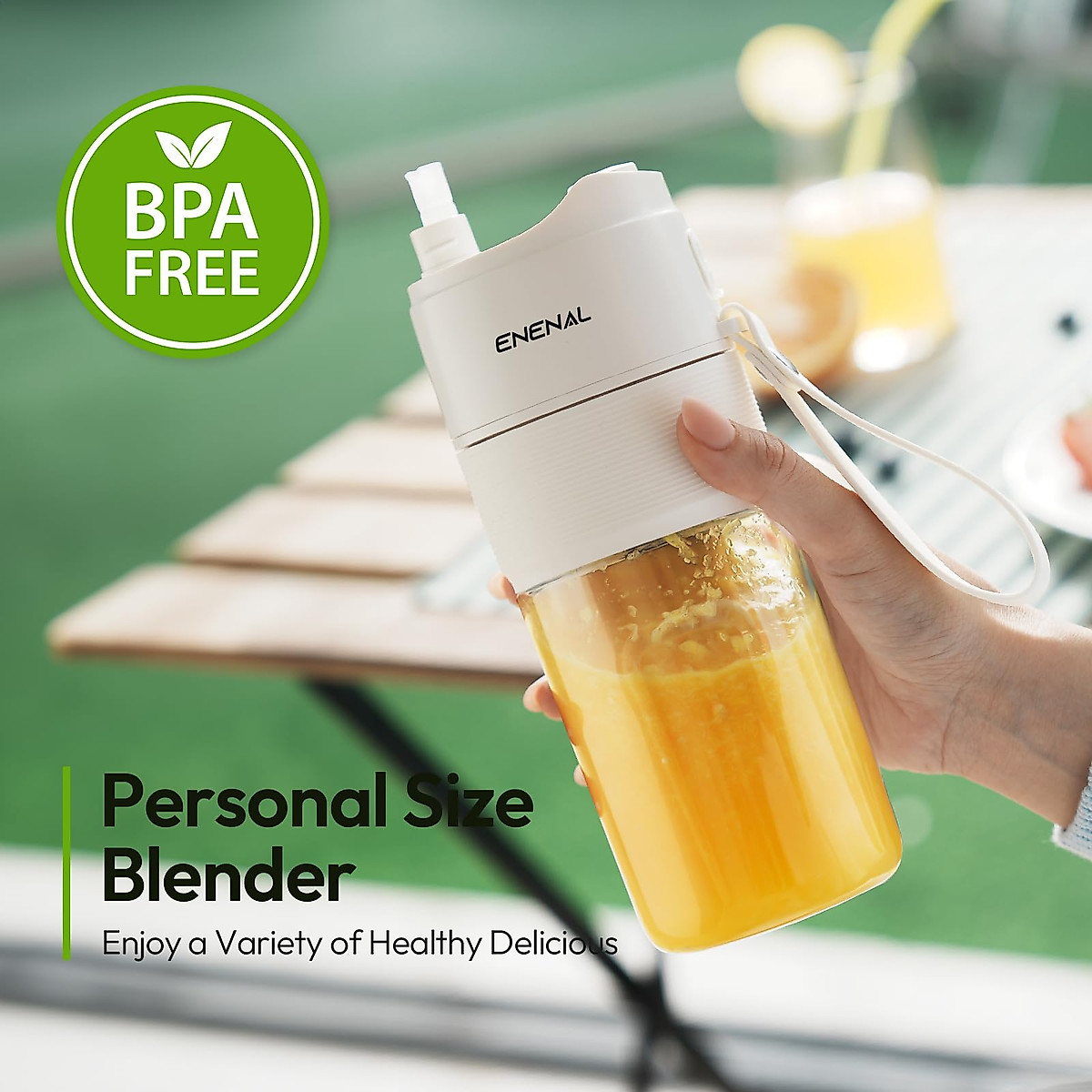 Personal Size Blender, Enenal Portable Blenders Smoothies and Shakes 5000mAh Battery, 16oz Mini Blender USB Rechargeable, Handheld Blender BPA-Free Fruit Smoothie Juicer Cup