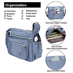 BASICPOWER Crossbody Bag Purse for Women, Multiple Pockets Lightweight Waterproof Shoulder Bags Travel Tote Handbag