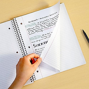 Five Star DuraShield Notebooks with Antimicrobial Front Covers, 4 Pack, 1 Subject, College Ruled Paper, 11" x 8-1/2", 100 Sheets, Black, Red, Blue, Green (820029-ECM)