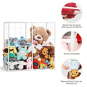 NANANARDOSO Stuffed Animal Storage Holder, Toy Storage Organizer for Plush Toy Holder,Stuffed Animal Zoo Storage Cage for Nursery Playroom Bedroom Toy Organizer