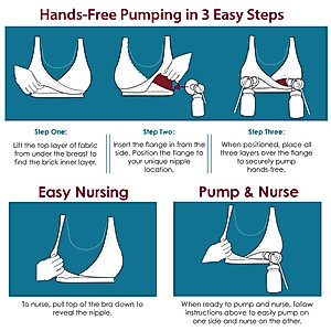 Rumina's Hands Free Classic Pump&Nurse Adjustable Pumping Bra for All Breast Pumps, Black M