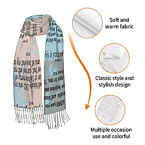 Prayer Healing Inspirational Scripture Bible Verse Religious Scarf Pashmina Shawls Wraps Dress Wedding Bridal Scarves