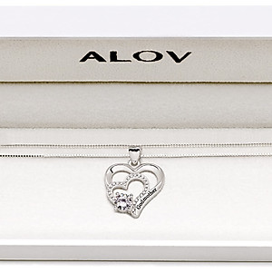 ALOV Jewelry Sterling Silver Godmother Cubic Zirconia Pendant Necklace