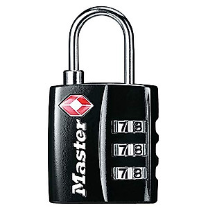 Master Lock 4680DBLK TSA-Approved Luggage Lock, 1-3/16-in. Wide, Black