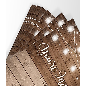 Printed Party Fill-in Invitations and Envelopes, Rustic, Set of 25