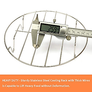 Aracoware 2 Pack Round Stainless Steel Cooking Cooling Racks, 10"x1.18", Oven Safe, Multi-Purpose for Air Fryer, Pressure Cooker, Steamer - Set of 2