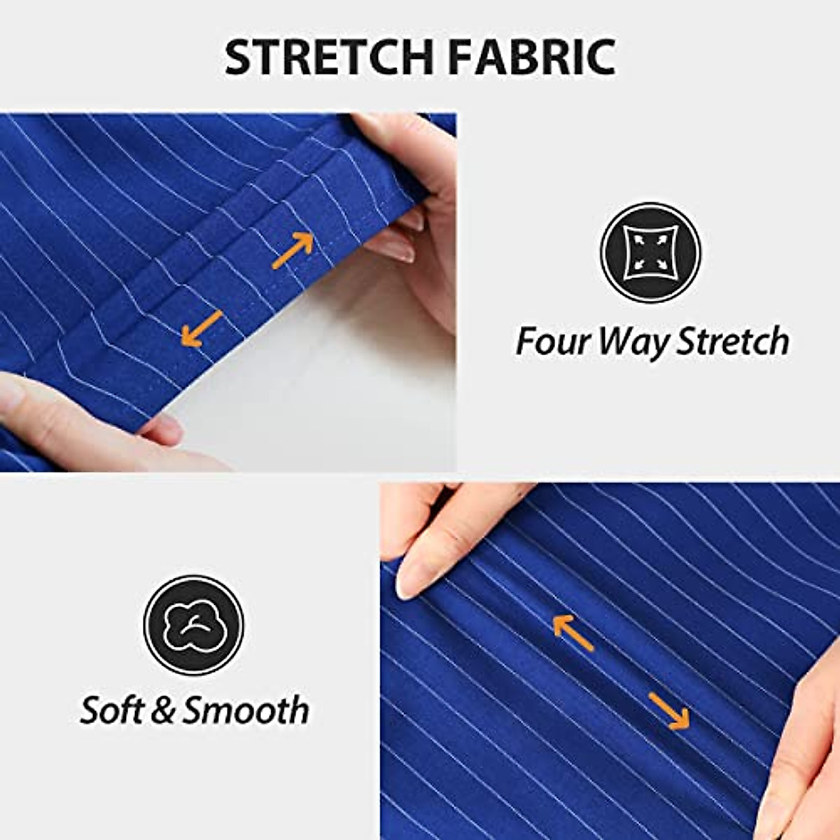 ROTANET Stretch Stripe Apron for Men Women Adjustable Bib Aprons with 2 Pockets for Kitchen Cooking Water & Oil Resistant Royal Blue