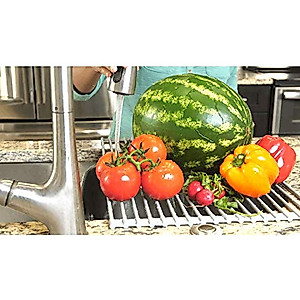 True & Tidy, Multi-Purpose Over The Sink Roll-Up Drying Rack, DR-881, Red