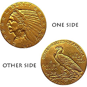 1911 Morgan Indian Head Five Dollars Coin, Gold Coins, Great American Commemorative Old Coins, Uncirculated Morgan Dollars, Discover History of USA Coins for Collectors, Cool Stuff for Men