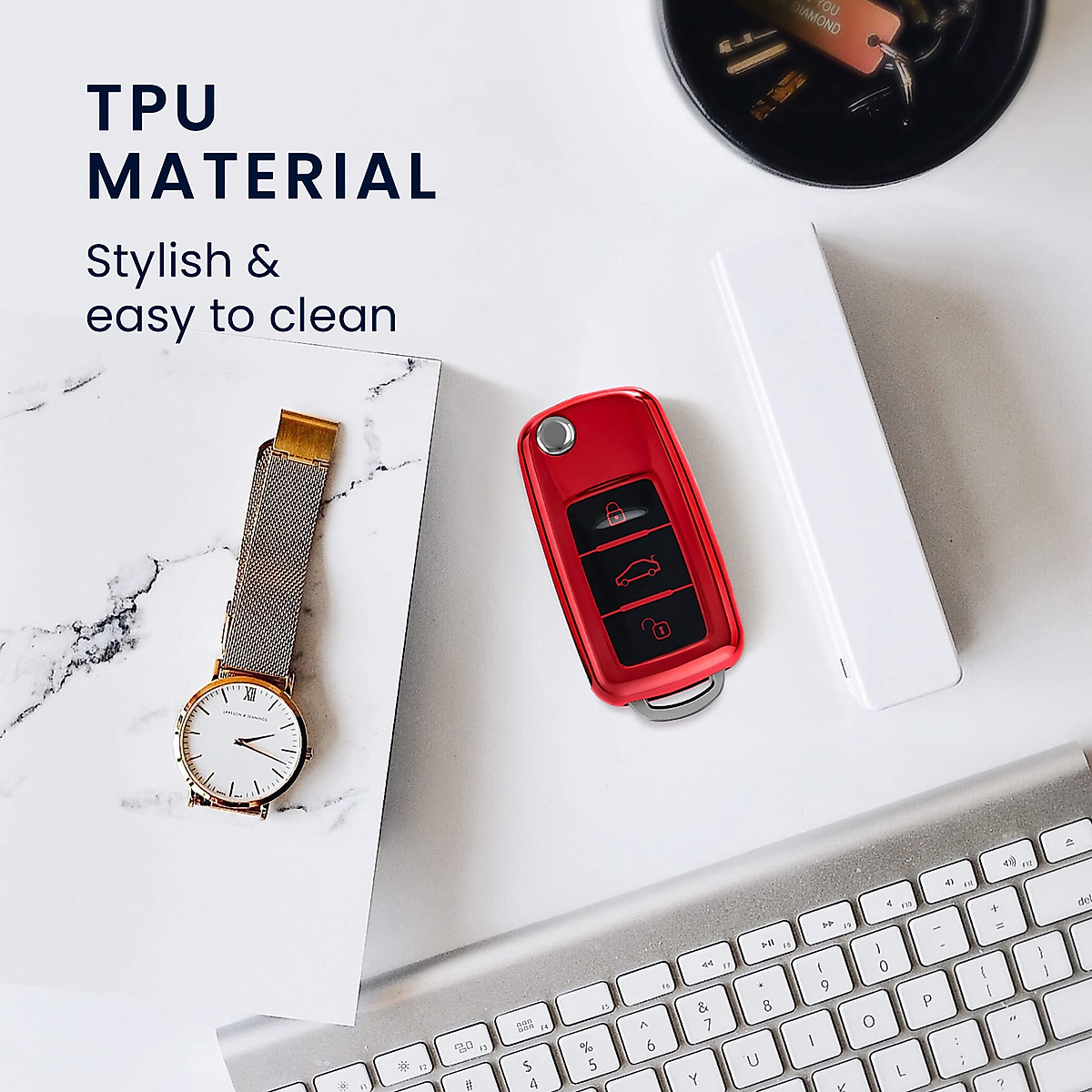 kwmobile Key Cover Compatible with VW Skoda Seat - Don't Touch My Key