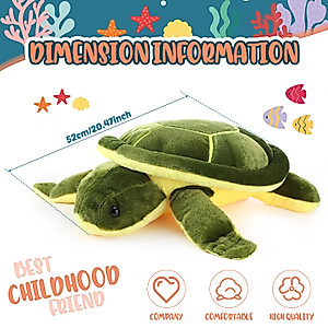 Civaner Turtle Stuffed Animals Sea Turtle Plush, Valentines Day Gifts for Kids, Giant Stuffed Turtle, Plush Pillow Toys, Tortoise Plush Toys Doll for Birthday(20 Inches)