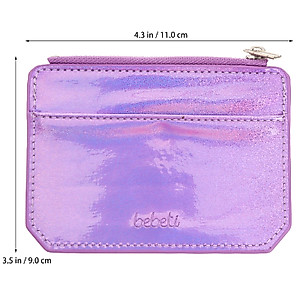 TENDYCOCO Money Clip with ID Window Hologram Card Holder Slim Coin Wallet for Women Girls