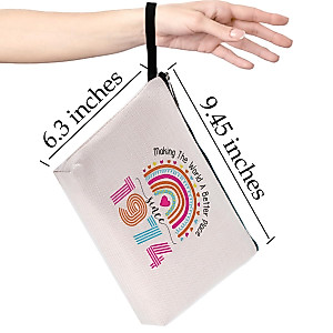 Hanamiya Na 51th Birthday Gifts for Women-Making The World A Better Place Since 1974, 51 Years Old Makeup Bag for Her, Friend, Mom, Sister, Wife, Aunt, Coworker Boss