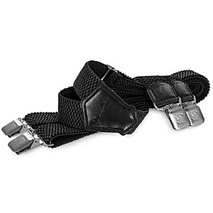 Decalen Mens Suspenders Very Strong Clips Heavy Duty Braces Big and Tall X Style (Black)
