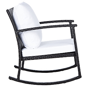 SAFAVIEH Outdoor Collection Daire Black/White Cushion Rocking Chair PAT7721A