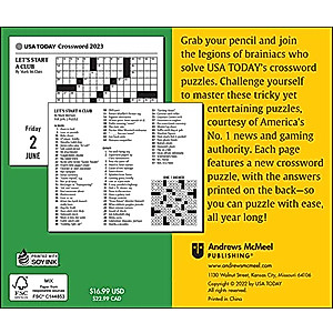 USA Today Crossword Puzzles 2023 Day-to-Day Calendar