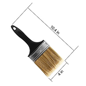 KINJOEK 4 Packs 4 Inch Paint Brushes, Home Wall Trim House Wide Chip Paintbrush Set, Professional Multi-Purpose Repair Tools for DIY Paint Stains Varnishes Glues Acrylics Cabinet Deck Fence Edge Door