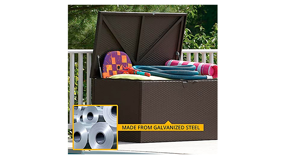 Arrow Spacemaker Espresso Steel Deck Box - 134 Gal Storage