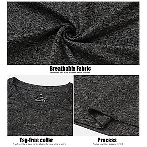 Star Vibe Dry Fit Long Sleeve Tshirt for Women Moisture Wicking Long Sleeve Tee Outdoor Compression Running Workout Tops 4 Pack Black/Grey/Navy/Wine red L