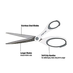SINGER Fabric Scissors, 9.5" Dressmaker Shears with Comfort Grip Handles