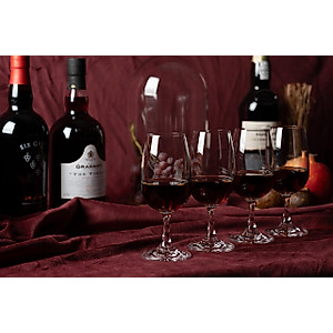 GLASSIQUE CADEAU Port and Dessert Wine, Sherry, Cordial, Aperitif Tasting Glasses | Set of 4 Small Crystal 7 oz Sippers | Mini Short Stem Nosing Taster Copitas