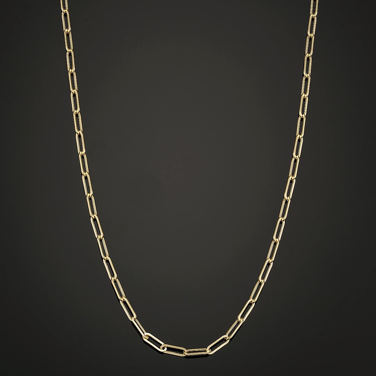 Au Naturale 14k Yellow Gold Paperclip Link Chain Necklace (2.5 mm, 18 inch)