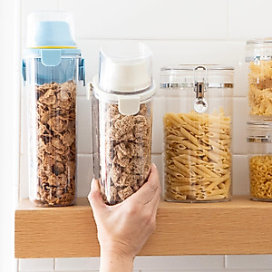 Oggi Easi Pour Airtight Food Storage Containers - Cereal Containers Storage, Rice Dispenser, Cereal Dispenser, Snack Storage Containers, Pasta Containers Storage, Containers with Lids - 80oz / 2.4lt