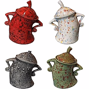 Canister with Attitude, Fun Canisters for Kitchen Counter, Food Storage Jars With Lids, Cute Food Storage Jars With Lids, Kitchen Jars for Coffee Tea Spices, Unique Kitchen Storage Solution (Red)