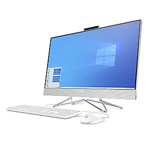 HP All-in-One Desktop Computer, 11th Generation Intel Core i5-1135G7 Processor, Intel Iris Xe Graphics, 8 GB RAM, 256 GB SSD, Windows 10 Home (27-dp1006, Natural Silver)