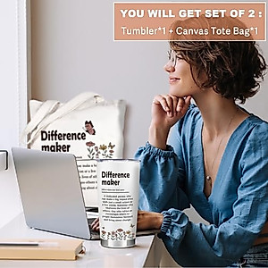 Difference Maker Tumbler & Bag Gifts Set | Office Christmas Gifts for Coworkers, Employees, Teachers, Nurses,Thank You Gifts for Women, Team Work Anniversary, Retirement, Congratulations, Appreciation