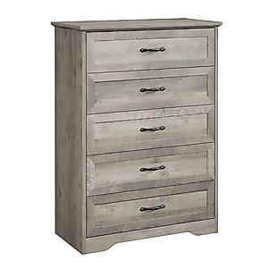 GAOMON Modern 5 Drawers Dresser, Chest of Drawers Closet Organizers and Storage Clothes, Modern Dressers for Closet Living Room, Kids Bedroom (5 Drawers Dresser, Grey)