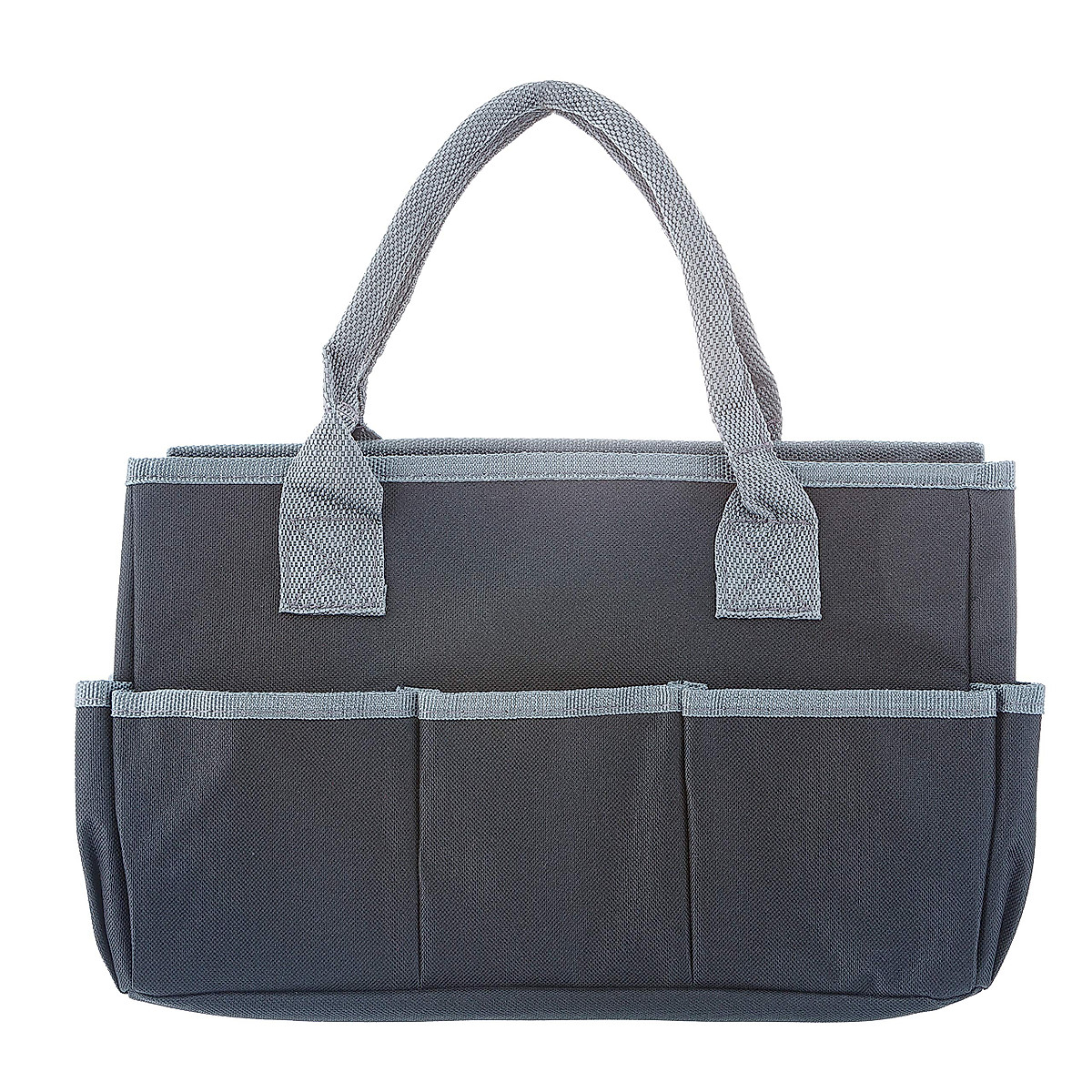 Large Craft Storage Tote Bag with 10 Pockets | Scrapbooking, Sewing, Art Supplies, Organizer Caddy with Handles | Perfect Carrying Case for Travel, School, Medical or Office Supplies | Black