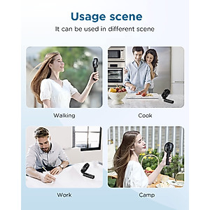 EasyAcc Handheld Fan, 2024 Newly Powerful Quiet Portable Fan Small Desk Fan [ 4 Speed/Battery Indicator/Easy Clean] 17H Battery Operated Fan One Touch Power Off Personal Fan for Travel Outdoor