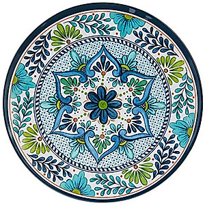 Certified International, Multicolor Talavera 11" Melamine (nitrogen-based plastic) Dinner Plate, Set of 6, 11 inch