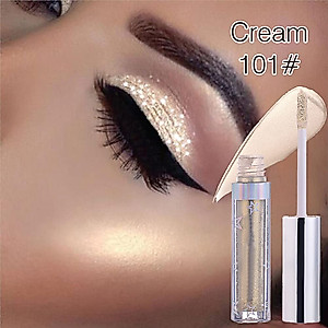 Coalitione Liquid Eyeshadow 12 Colors Long Lasting Waterproof Shining Shimmer Glitter Eyeline liquid Matte Eyeshadow ,Girls Silver Liquid Eyeshadow for Party Festival Makeup Beauty