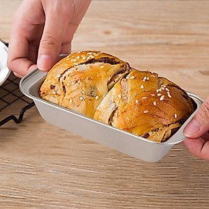 2 Pcs Bread Mold Rectangle Carbon Steel 10 x 5.2 x 2.4 inch Nonstick Coating Loaf Pan Bread Cake Mold for Home Kitchen,Baking Bread(Gold)